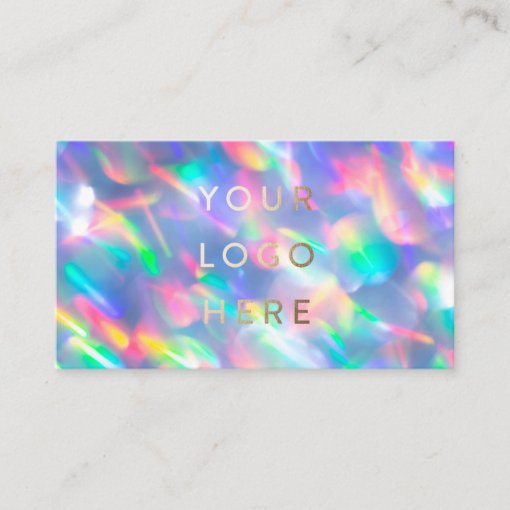 Logo Holographic Iridescent Ultra Modern Business Card | Zazzle