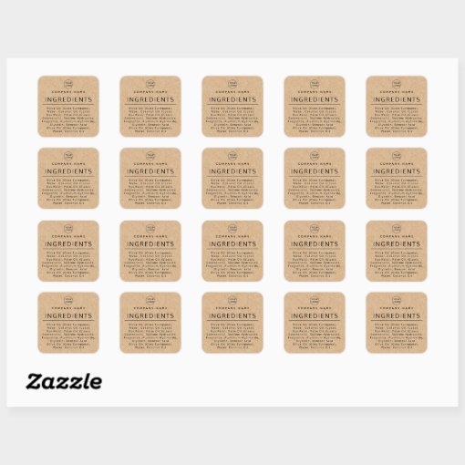 Logo ingredient list Kraft look product label | Zazzle