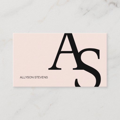 Logo initials pink blush bold makeup qr code business card | Zazzle