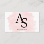 Logo initials pink brush hair makeup qr code business card | Zazzle