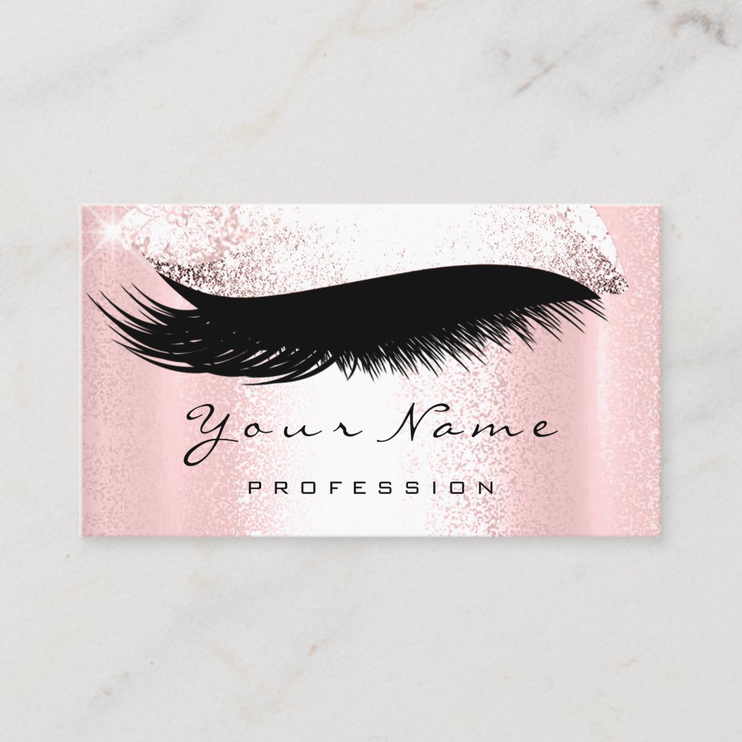 Logo Makeup Artist Professional Lux Pink Lashes Business Card | Zazzle