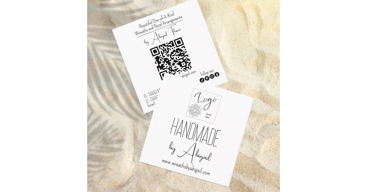 Logo Minimalist Handmade Handcrafted Business Card | Zazzle