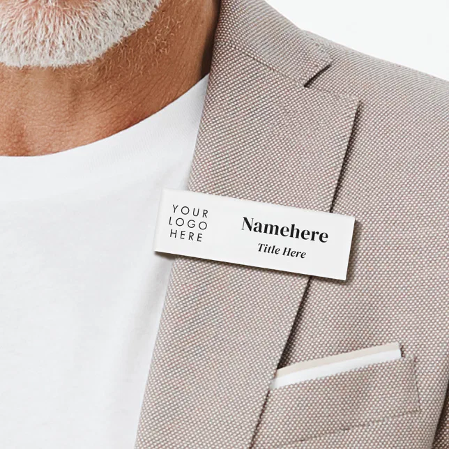 Logo Modern Simple Clean White Chic Magnet Title Name Tag | Zazzle
