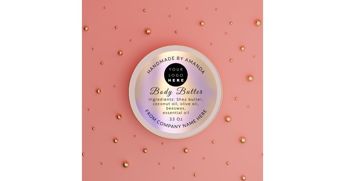 Logo Name Body Butter Balm Skin Care Butter Classic Round Sticker | Zazzle