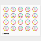 Logo Name Gold Confetti Holographic Rainbow Classic Round Sticker | Zazzle