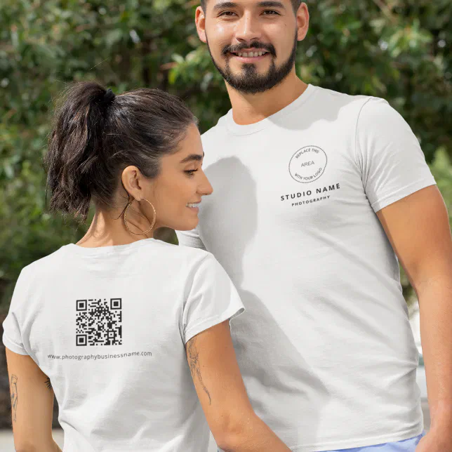 Logo Name Photography Studio QR Code T-Shirt | Zazzle