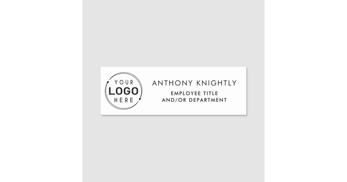 Logo Name Title Department Name Tag | Zazzle