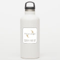 Logo +Off white square Water Bottle Business Vinyl Sticker | Zazzle