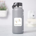 Logo +Off white square Water Bottle Business Vinyl Sticker | Zazzle