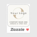 Logo on Off white square Phone Business Vinyl Stic Sticker | Zazzle