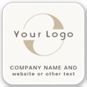 Logo on Off white square Phone Business Vinyl Stic Sticker | Zazzle