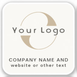 Logo on Off white square Phone Business Vinyl Stic Sticker | Zazzle