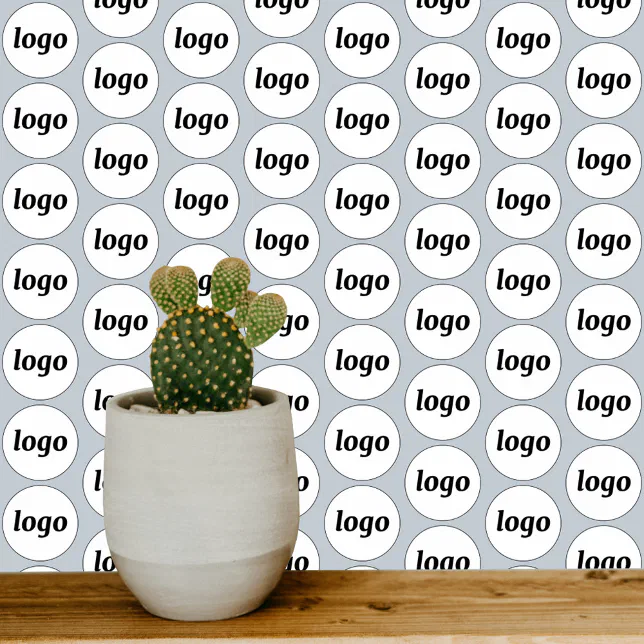 Logo Pattern Business Powder Blue Wallpaper | Zazzle