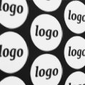 Logo Pattern Business Promotional Black Wallpaper | Zazzle