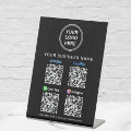 Logo Paypal Venmo CashApp Instagram QR Code Black Pedestal Sign | Zazzle