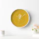 Logo Personalized Yellow White Clock | Zazzle