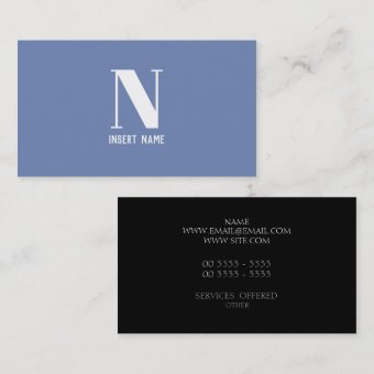 Logo Plain Blue Grey Business Card | Zazzle