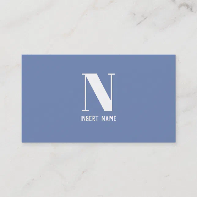Logo Plain Blue Grey Business Card | Zazzle