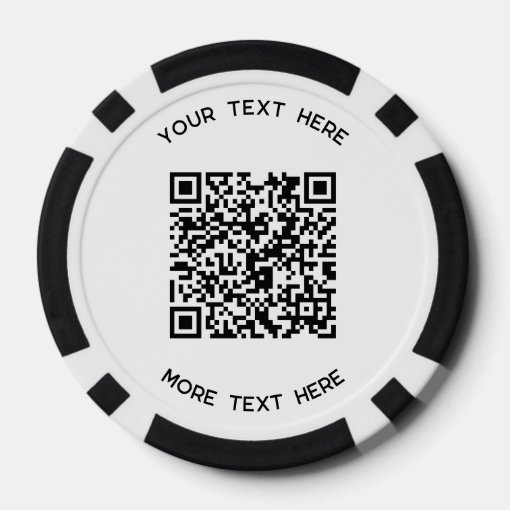 Logo QR code and Text Business Promotional Poker Chips | Zazzle