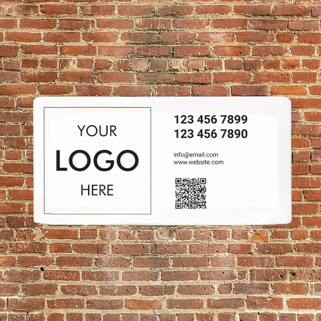 Logo QR Code Business Professional Banner | Zazzle