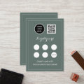 Logo QR Code Business Reward Punch Sage Green Loyalty Card | Zazzle