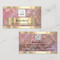 Logo QR CODE Logo Pink Light Business Card | Zazzle