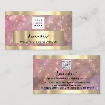 Logo QR CODE Logo Pink Light Business Card | Zazzle