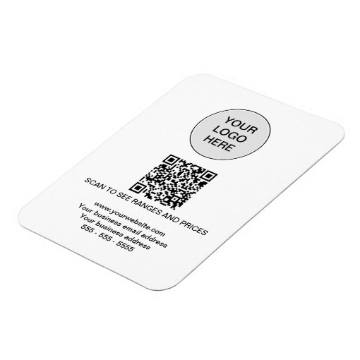 Logo QR Code Modern White Magnet | Zazzle