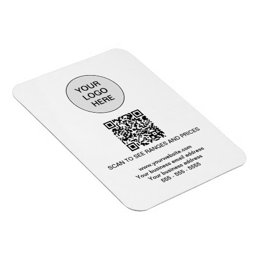 Logo QR Code Modern White Magnet | Zazzle