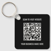 Logo QR Code Promotional Black Keychain | Zazzle