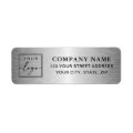 Logo silver color gradient business return address label | Zazzle