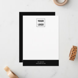 Logo Simple Minimalist Note Card | Zazzle