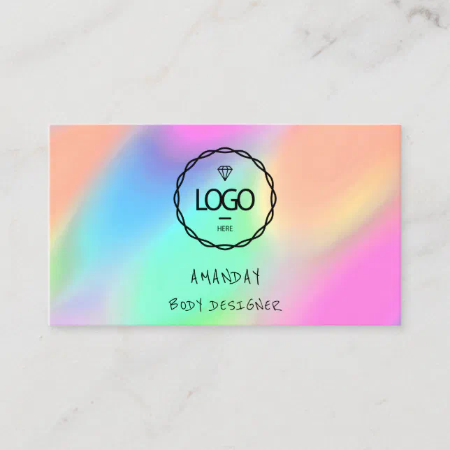 Logo Social Media QR Code Gold Holographic Business Card | Zazzle