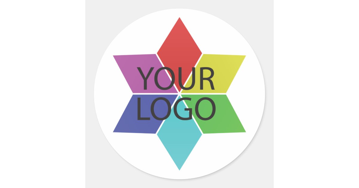logo symbol business company promotion classic round sticker | Zazzle