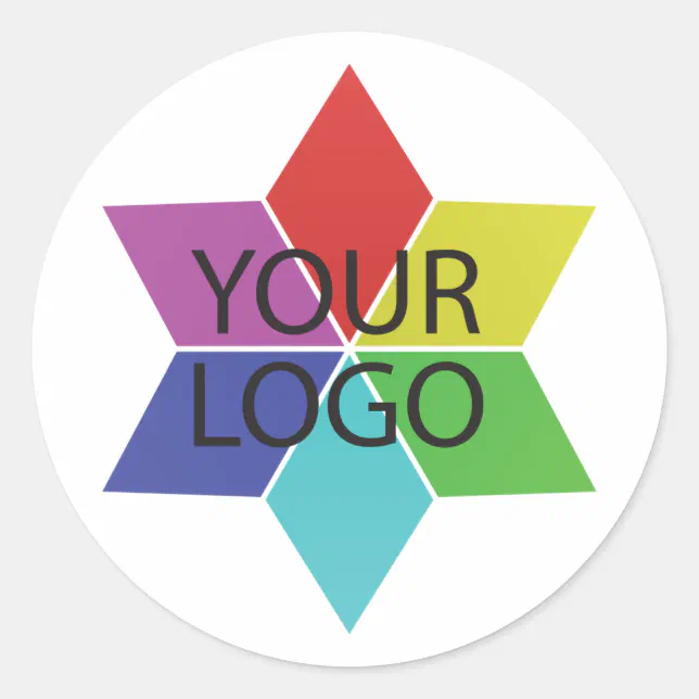logo symbol business company promotion classic round sticker | Zazzle