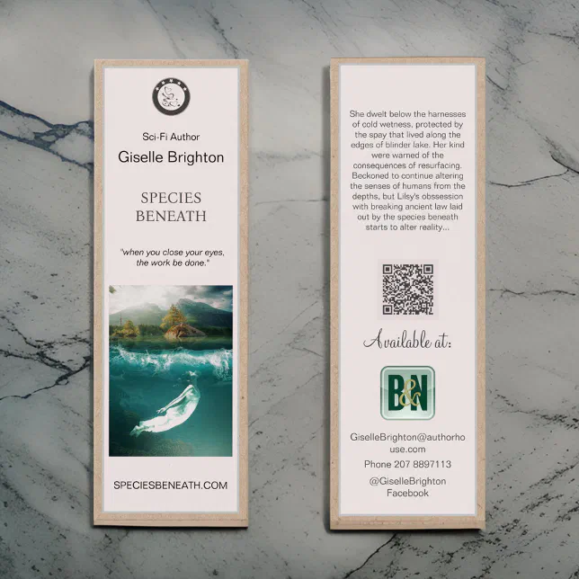 Logo Taupe Author Promotional Material Bookmarks | Zazzle