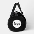 Logo Text Promotional Business Black Duffle Bag | Zazzle