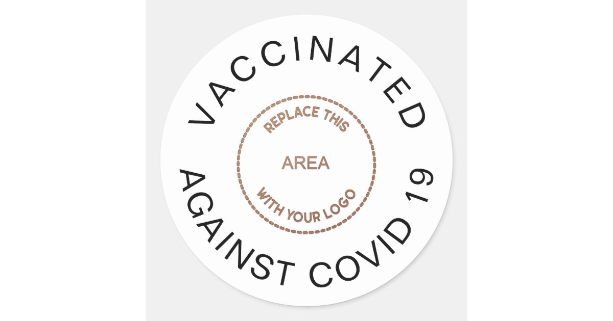 Logo Vaccinated Against Covid 19 Employee White Classic Round Sticker ...