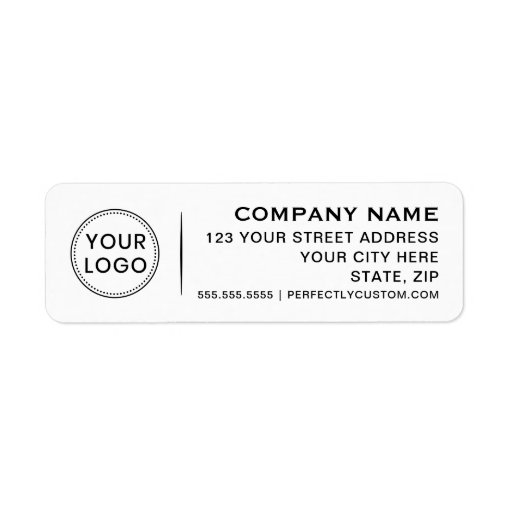 Logo website phone white business return address label | Zazzle