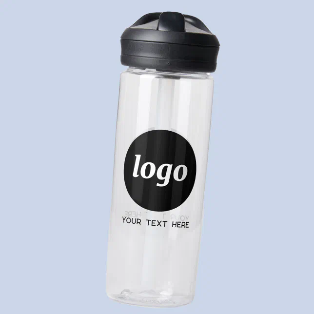 Logo with Text Business Branding Promotional Water Bottle | Zazzle