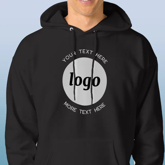 Logo with Text Business Promotional Business Hoodie | Zazzle