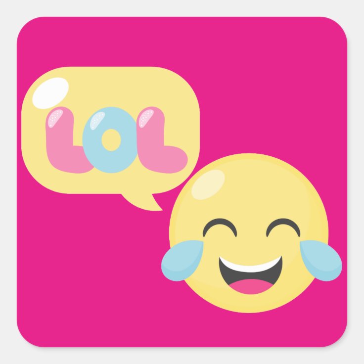 LOL Emoji Bubble Square Sticker | Zazzle