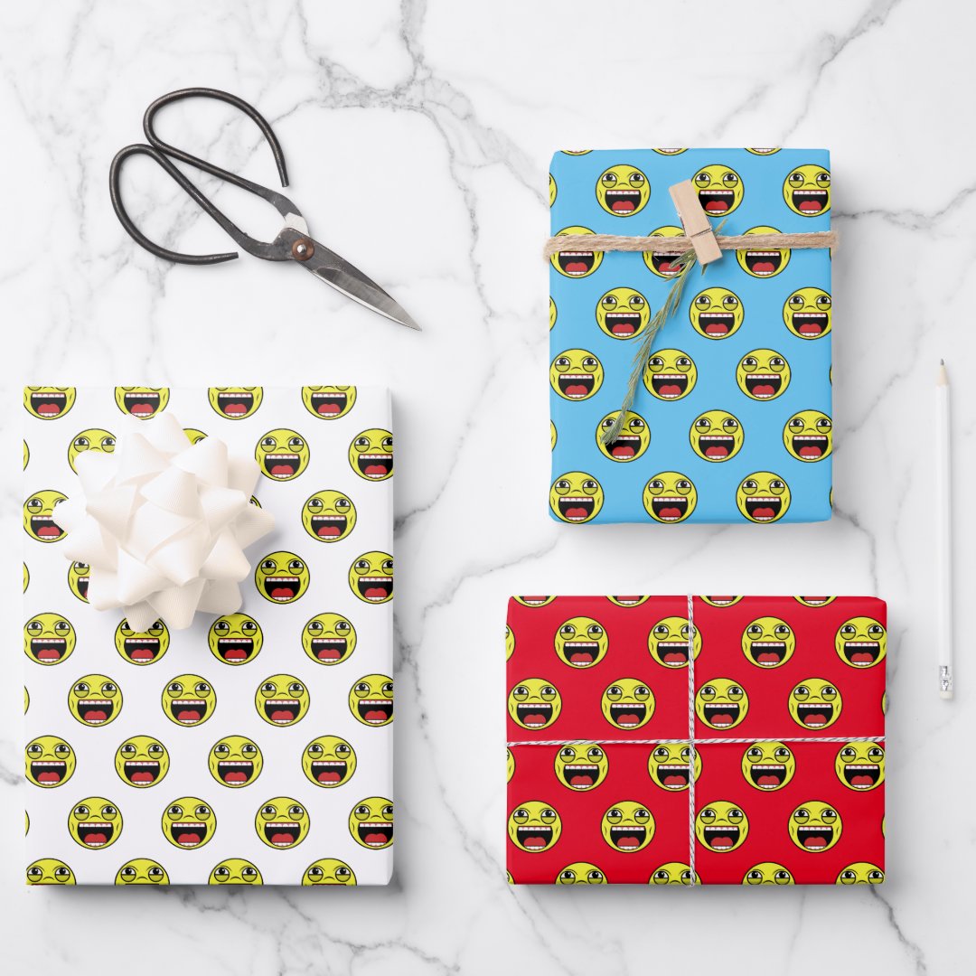 LOL Emoji Face Wrapping Paper Sheets | Zazzle