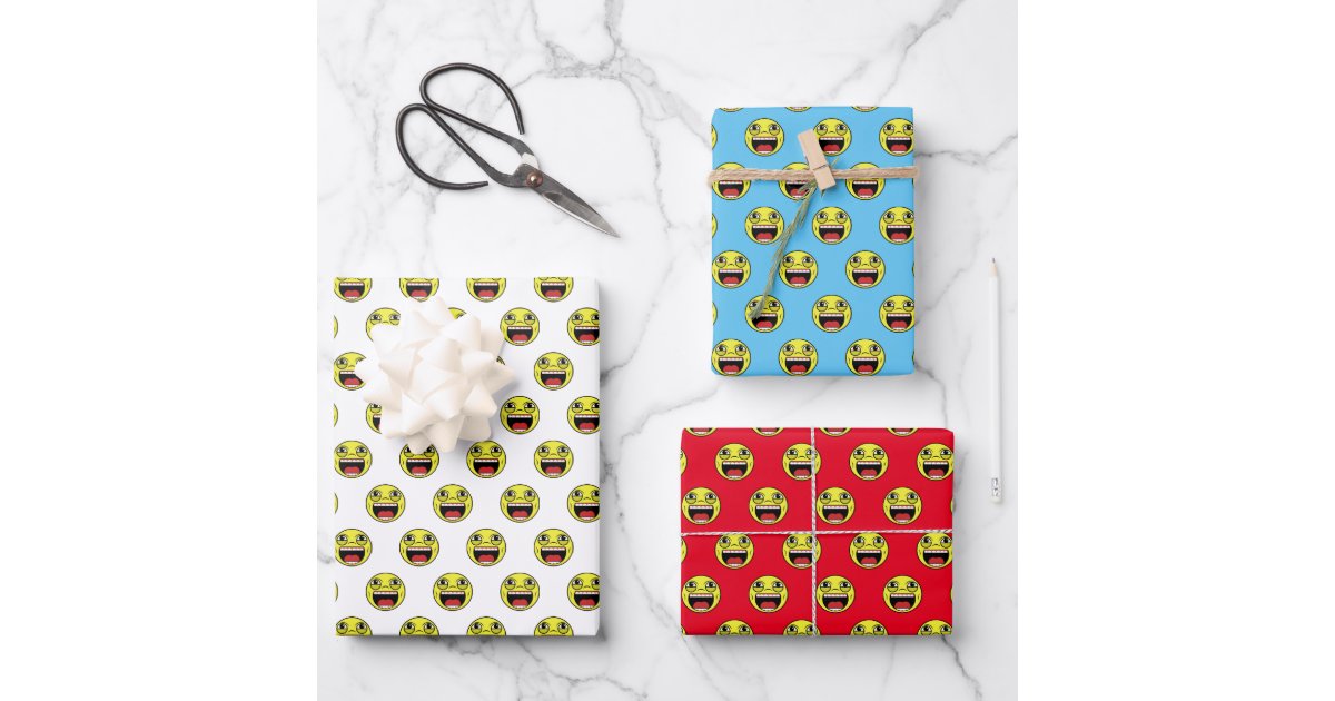 LOL Emoji Face Wrapping Paper Sheets | Zazzle