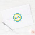 LOL Laugh Out Loud Emoji Blue Yellow Classic Round Sticker | Zazzle