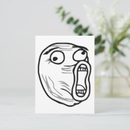 LOL Laugh Out Loud Rage Face Meme Postcard | Zazzle