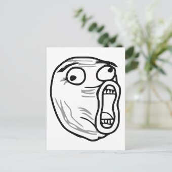 LOL Laugh Out Loud Rage Face Meme Postcard | Zazzle
