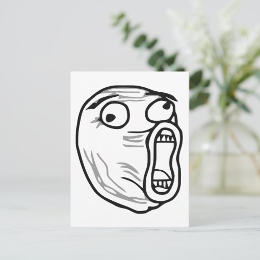 LOL Laugh Out Loud Rage Face Meme Postcard | Zazzle