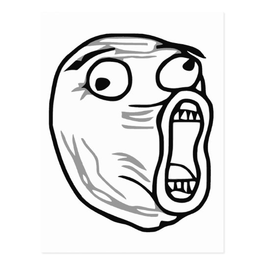 LOL Laugh Out Loud Rage Face Meme Postcard | Zazzle.com
