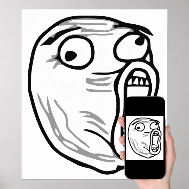 LOL Laugh Out Loud Rage Face Meme Poster | Zazzle